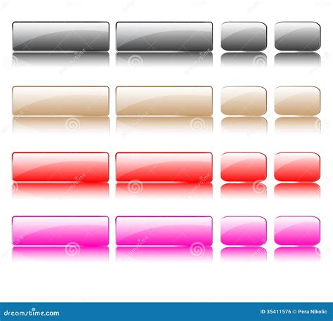 Glossy Web Buttons Stock Vector Illustration Of Collection 35411576