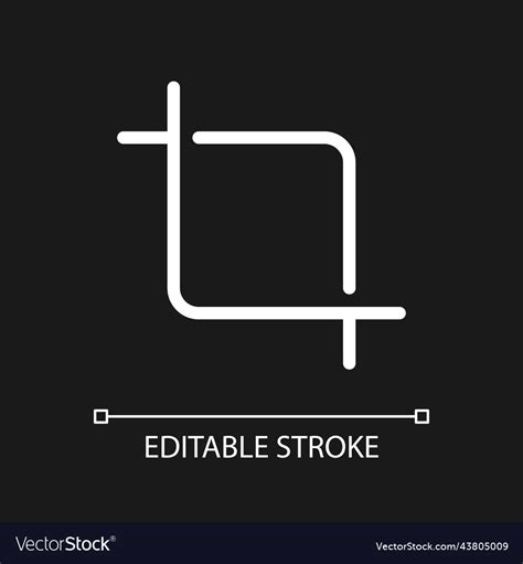 Crop Picture Pixel Perfect White Linear Ui Icon Vector Image