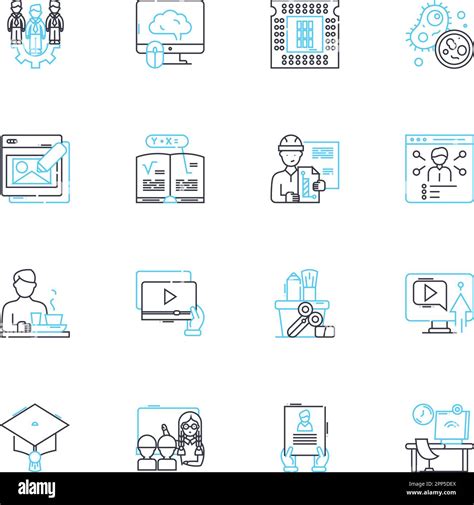 Pedagogical Aspects Linear Icons Set Curriculum Teaching Learning