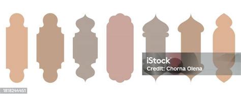 라마단 모양의 창문과 문 디자인 터키 장식이 있는 이슬람 아치 배너와 장식을 위한 무슬림 오리엔탈 템플릿 벡터 심볼 0명에 대한 스톡 벡터 아트 및 기타 이미지 Istock