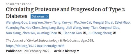 文献解读 型糖尿病的循环蛋白质组学生物标记物的进展与风险评估 知乎