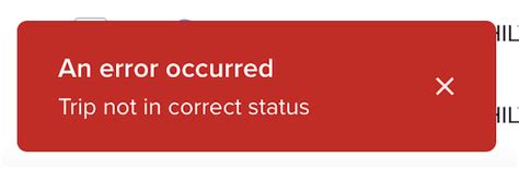 Error Incorrect Trip Status Rydoo