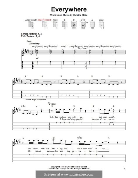 Everywhere Fleetwood Mac By C Mcvie Sheet Music On Musicaneo