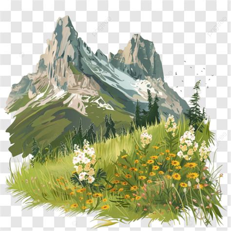 그림 같은 길을 따라 피는 아름다운 산 풍경 예술적인 자연 장면 산의 아름다움 풍경 Png 일러스트 및 이미지 에 대한 무료 다운로드 Pngtree