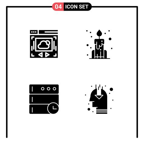 set of 4 modern ui icons symbols signs for web page idea candle