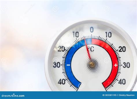 Outdoor Thermometer Indicates Sub Zero Temperature Stock Image Image