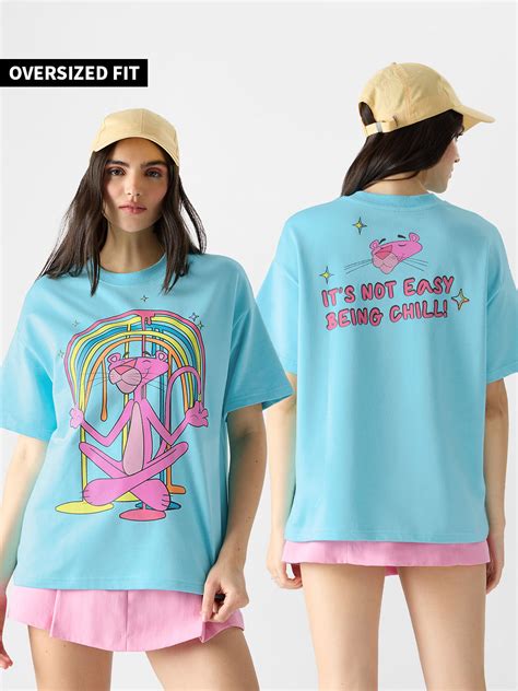 Buy Pink Panther The Art Of Chilling Women Oversized T Shirts Online