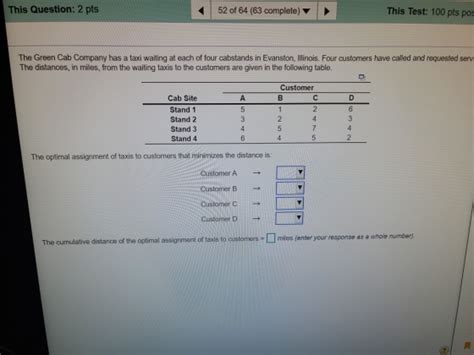 This Question 2 Pts 52 Of 64 63 Complete This Test 100 Pts Pos The