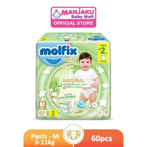 Molfix ผ้าอ้อม แบบกางเกง ธรรมชาติ M L Xl Xxl Xxxl Shopee Thailand