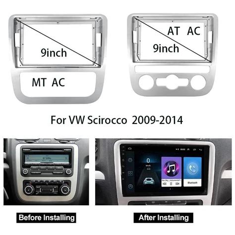 9inch Car Radio Frame Kits For Volkswagen Scirocco 2009 2014 At Mt Ac Panel Frame 2 Din