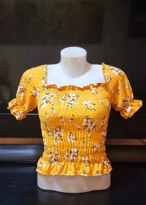 Puff Sleeves Crop Top Freesize Lazada Ph