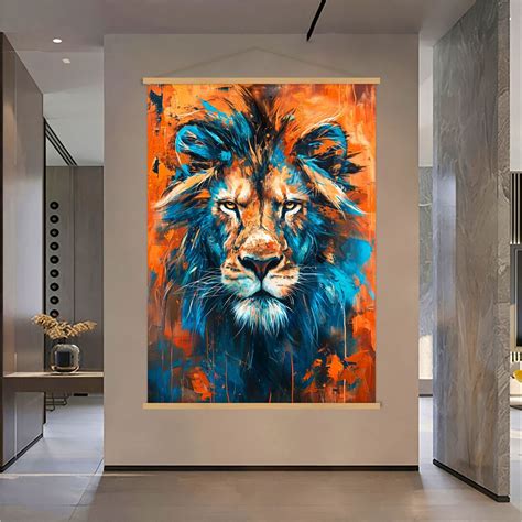 Lion Wall Art Hanger Lion Art Canvas Wall Art Living Room Decor Wild