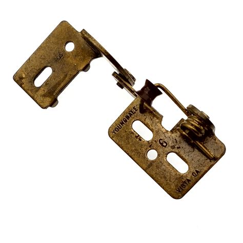 Pair Youngdale 6 Knife Pivot Cabinet Hinges 12 Overlay Antique Bras
