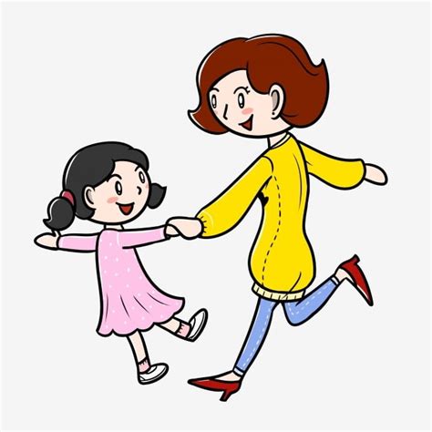 卡通 母親節 母女 卡通母女 親子卡通 母親節卡通 卡通母親節素材圖案，psd和png圖片免費下載