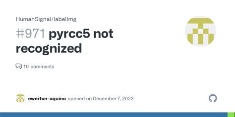 Pyrcc Not Recognized Issue Humansignal Labelimg Github