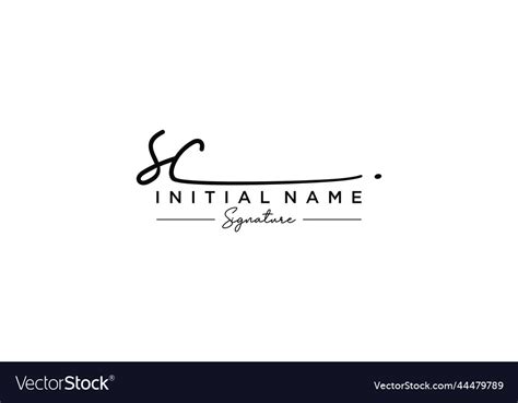 Initial Sc Signature Logo Template Hand Drawn Vector Image