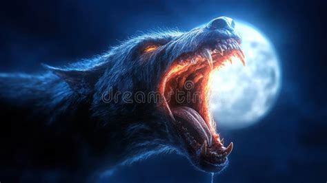 Scary Werewolf Howling At The Moon The Wolf Howling At The Moon