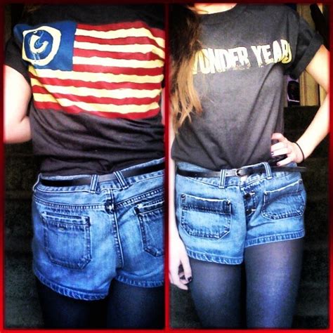 Photo By Umbergerkendall The Wonder Years Band Tee Vintage Denim Shorts Tights Fall Spring