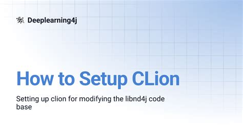 how to setup clion deeplearning4j