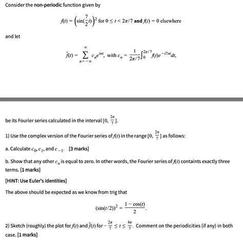 Solved Consider The Non Periodic Function Given By 11