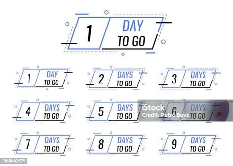 1에서 10까지 남은 날 필요에 맞는 배지 또는 스티커 디자인 템플릿 현대 플랫 스타일 벡터 일러스트레이션 1에 대한 스톡 벡터 아트 및 기타 이미지 Istock