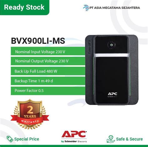 APC BVX900LI MS Easy UPS BVX 900VA 230V AVR Universal Sockets