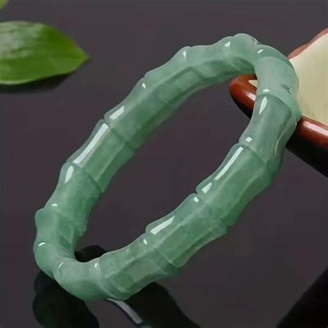Emerald Green Bracelet Bamboo Jade Bracelet Men Women Temu Malaysia