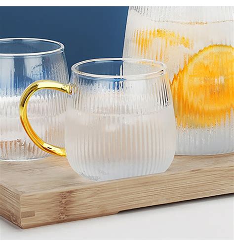 로하티 링클라인 내열 유리컵 350ml 음료수잔 유리잔 찻잔 주스컵 에이드 물컵 투명잔 카페 티몬