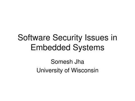 PPT Software Security Issues In Embedded Systems PowerPoint Presentation ID