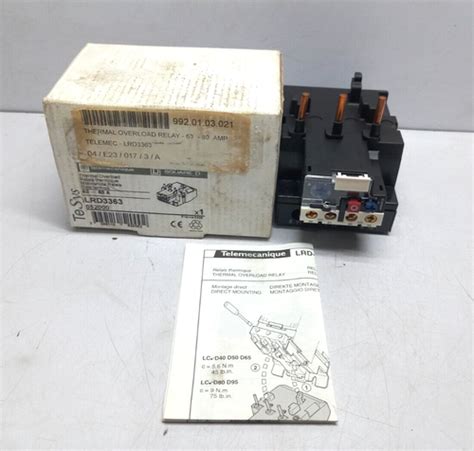 Telemecanique Square D Lrd3363 Thermal Overload Relay 63 80a Ebay