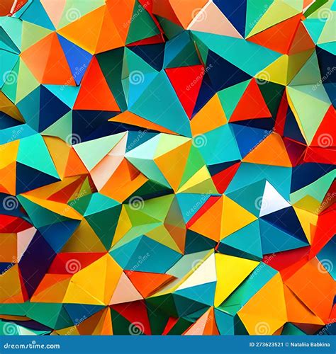 Geometric Pattern Of Overlapping Polygons In Summer Colors The Image