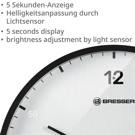 Reloj De Pared De 24 Cm Con Indicador De Temperatura BRESSER MyTime