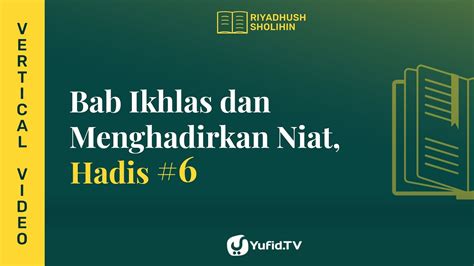 Kitab Riyadhus Shalihin Bab 1 Hadits 6 Memberi Nafkah Bernilai