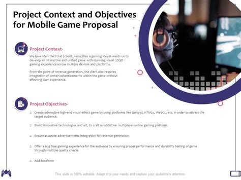 Project Context And Objectives For Mobile Game Proposal Certain