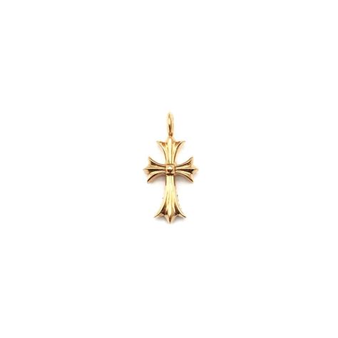Chrome Hearts 22k Gold Ruby Tiny Cross Charm Pendant Srm Shengli