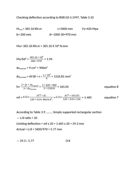 Deflection Check Pdf