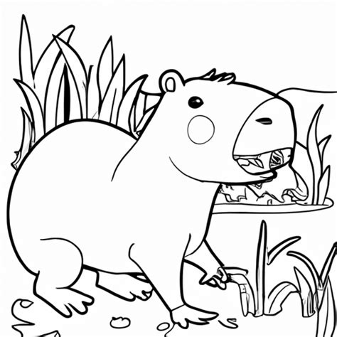 Capybara Coloring Page Free Easy Capybara Drawings To Print Paint
