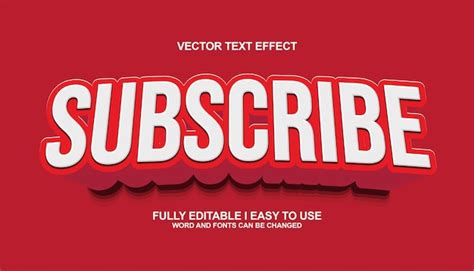 Premium Vector 3d Editable Subscribe Text Effect Style Template