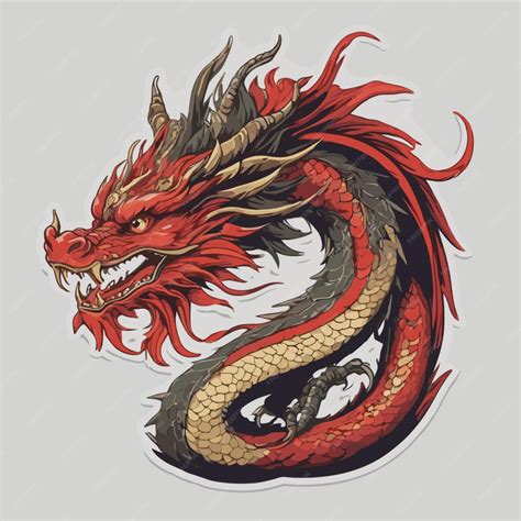 중국 드래곤 만화 터 프리미엄 벡터