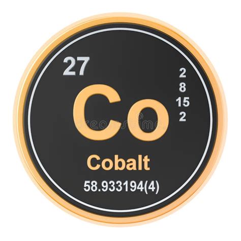 Cobalt Co Chemical Element 3D Rendering Stock Illustration
