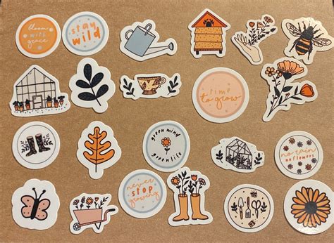 Floral Sticker Pack Plant Stickers Nature Hydro Flask Etsy