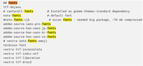 Package List For All Default Fonts Non Technical Questions Manjaro Linux Forum