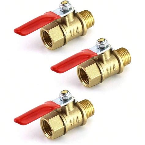 Ball 3 Pcs 14 Heavy Duty Brass Ball Shut Off Switch 14 Malex