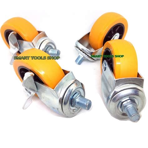 Uni ล้อโพลียูรีเทน 3 นิ้ว เกลียว หมุน เบรค 1 ชุด 2171 Shopee Thailand