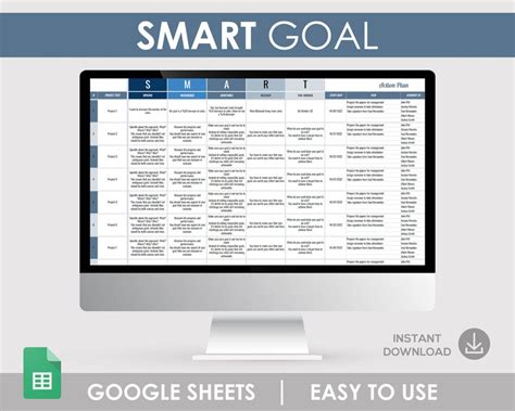 Smart Goal Analysis Smart Goal Templates Digital Smart Goal Minimal
