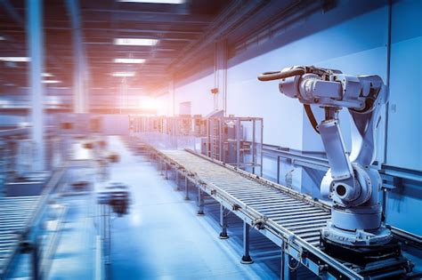Photo De Robots Travaillant Sur Une Chaîne De Montage En Usine Générée