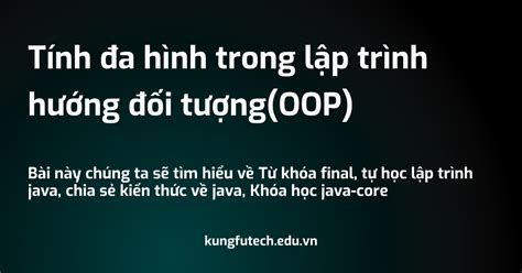 Tính đa Hình Trong Lập Trình Hướng đối Tượngoop
