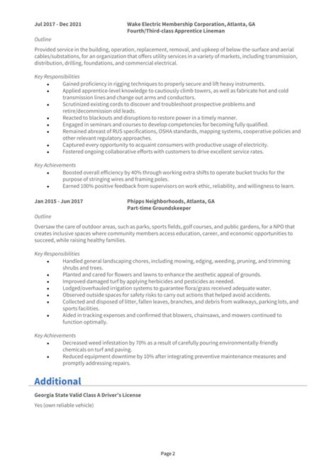 Apprentice Lineman Resume Example Guide [get Hired Fast]