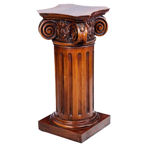 Early 20th Century Mahogany Plinth In The Form Of A Classical Style Column For Sale At 1stdibs