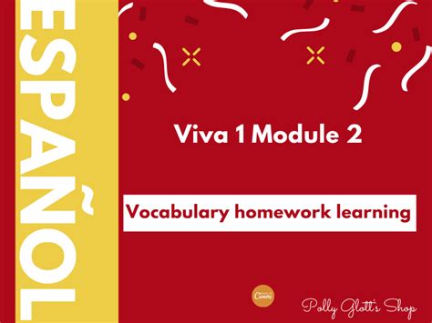 Spanish Viva 1 Module 2 Homework Vocabulary Learning Teaching Resources